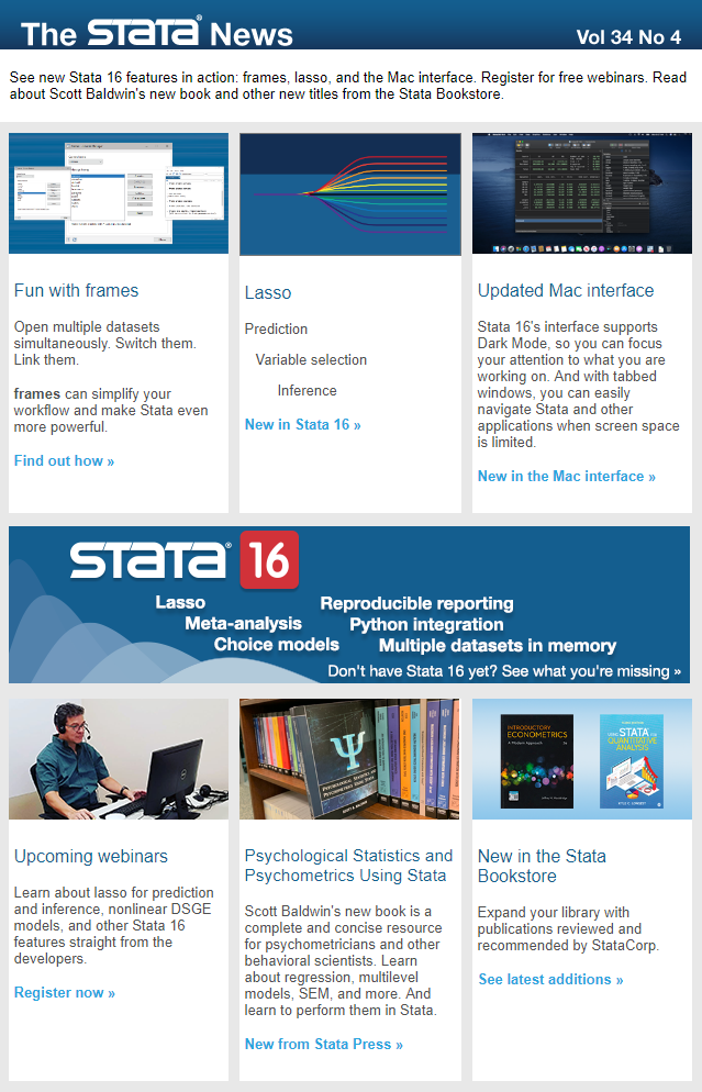 Stata News Spotlights Stata